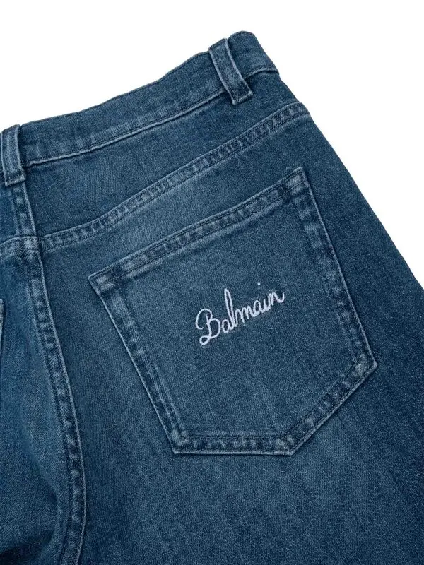 Balmain Embroidered Logo Jeans