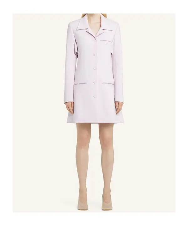 COURREGES Courrèges A-line Wool Coat With Embroidered Logo