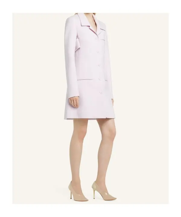 COURREGES Courrèges A-line Wool Coat With Embroidered Logo