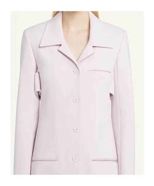 COURREGES Courrèges A-line Wool Coat With Embroidered Logo