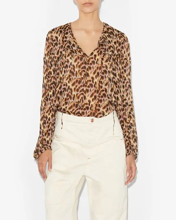 Isabel Marant Étoile Daytonea Printed Ruched Blouse