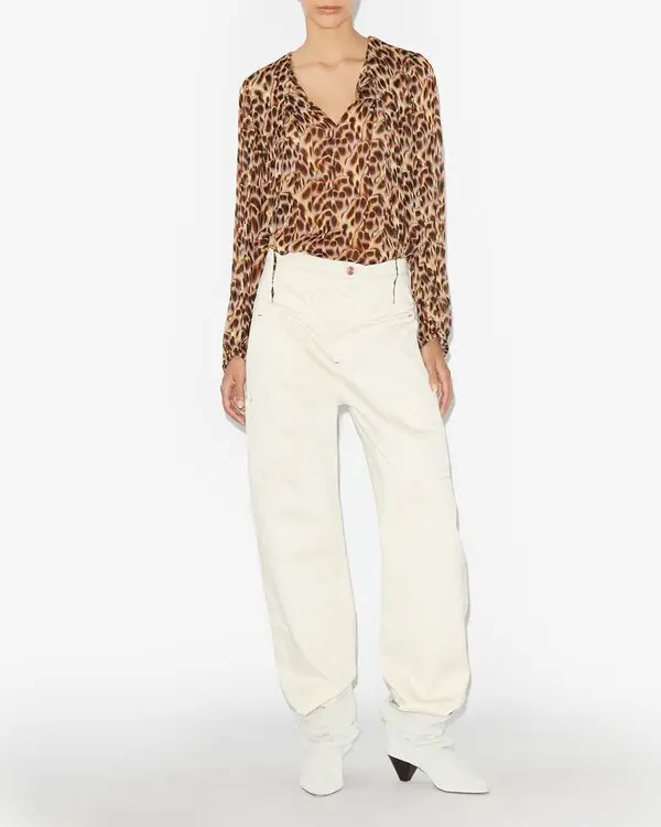 Isabel Marant Étoile Daytonea Printed Ruched Blouse
