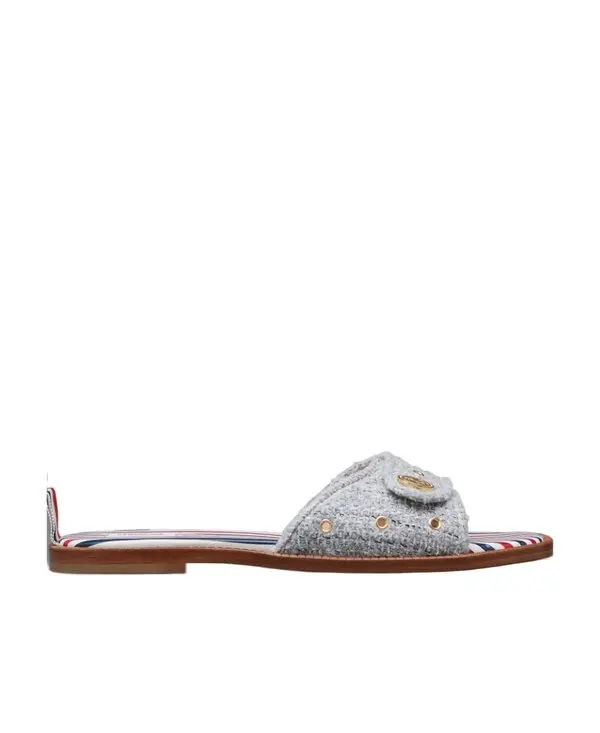 Thom Browne Tweed Slip-on Sandals - Medium Gray