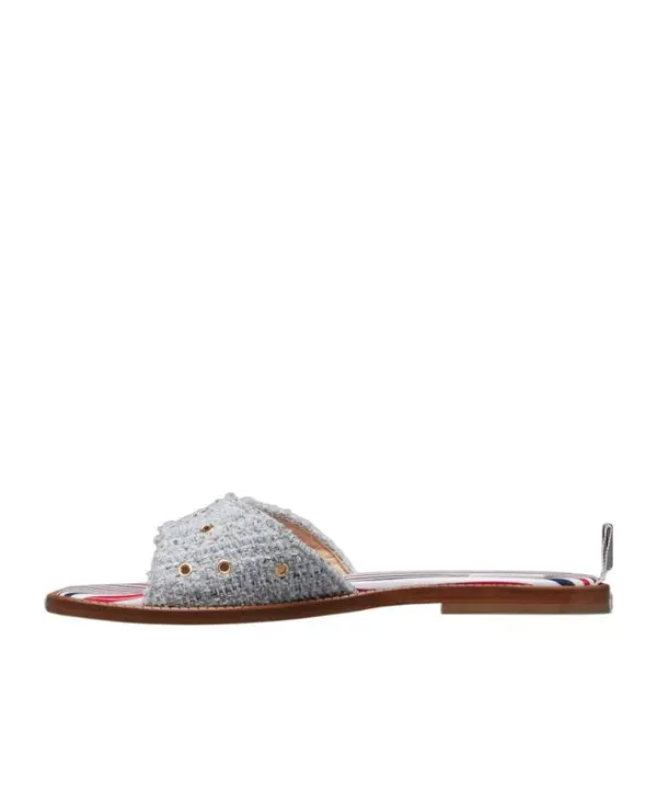 Thom Browne Tweed Slip-on Sandals - Medium Gray