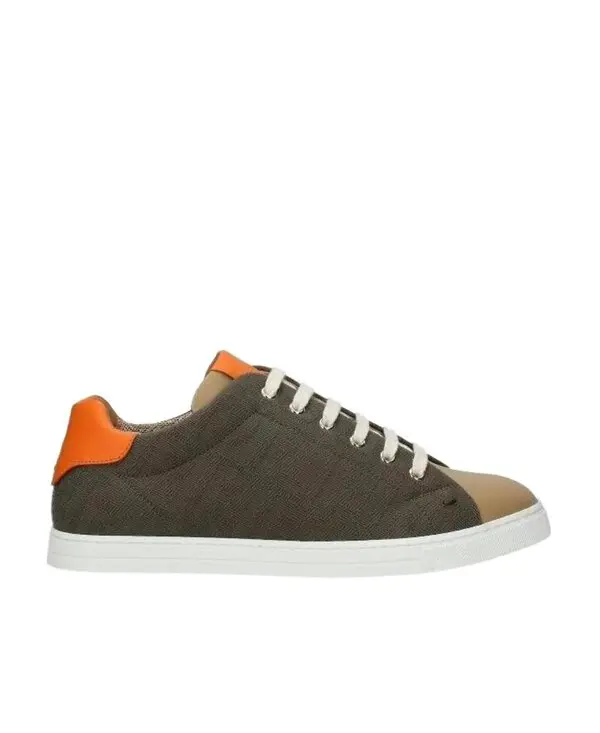 Fendi Ff Monogram Lace-up Sneakers - Brown