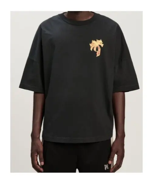 Palm Angels Burning Palm Printed Crewneck T-shirt
