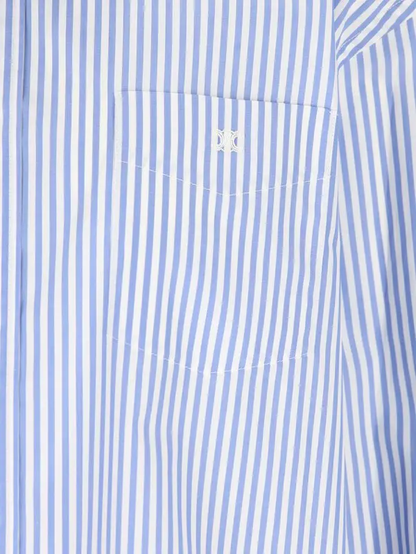 Celine Cropped Striped Cotton Poplin Shirt
