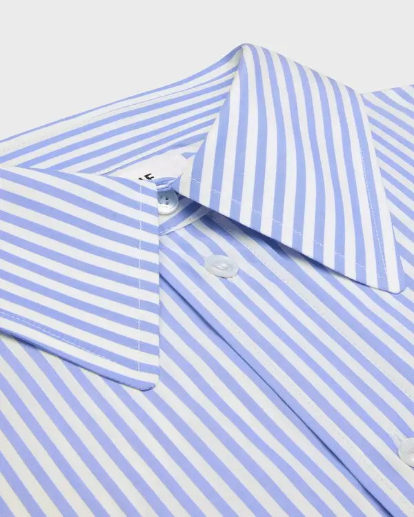 Celine Cropped Striped Cotton Poplin Shirt
