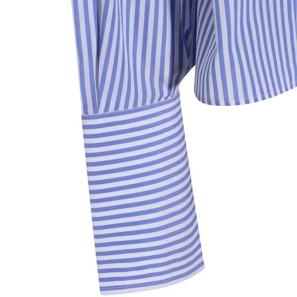 Celine Cropped Striped Cotton Poplin Shirt