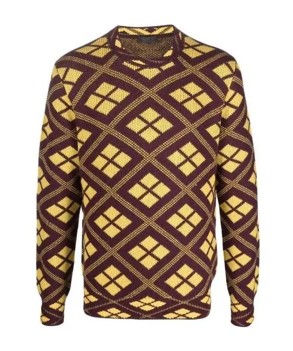 Prada Geometric Pattern Jacquard-knit Jumper - Red
