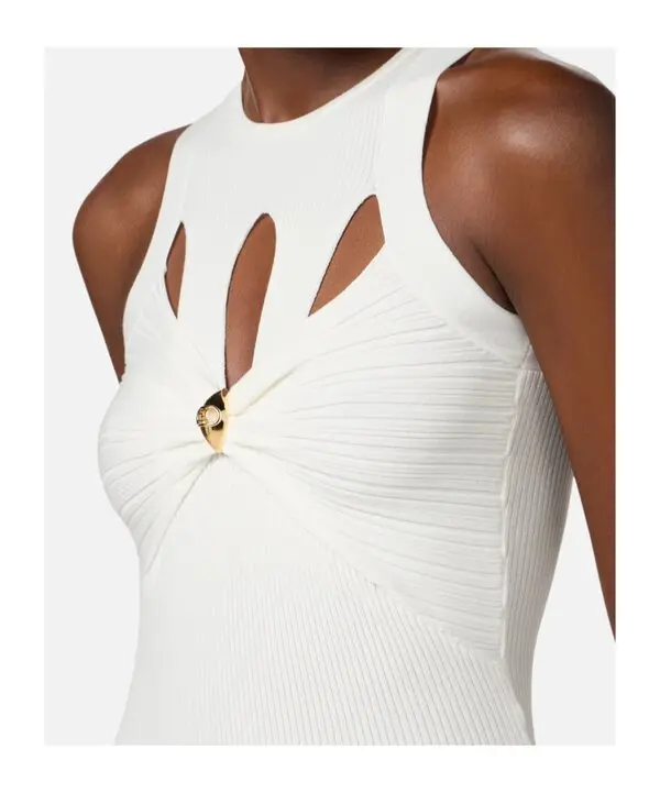 Elisabetta Franchi Cut-out Ribbed Knit Midi Dress