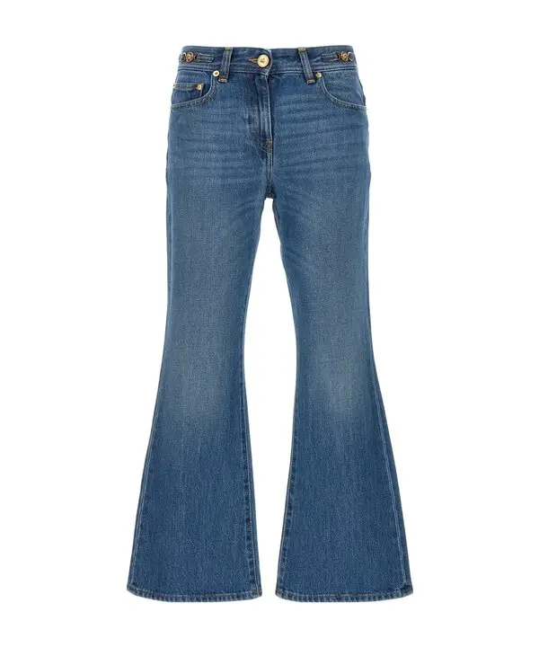 Versace Medusa Logo Flared Jeans - Blue