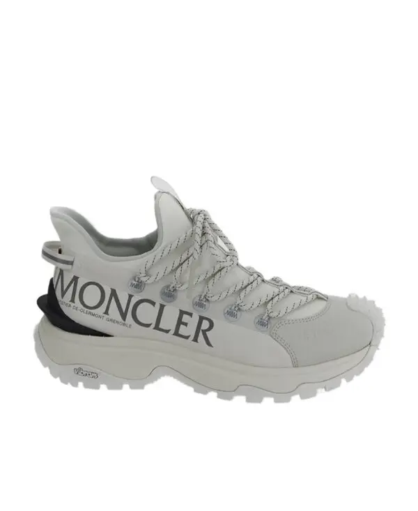 Moncler Logo Printed Stretch Ripstop Sneakers - Optical White