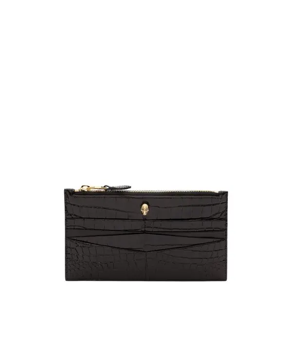 Alexander McQueen Skull Embossed Wallet - Black