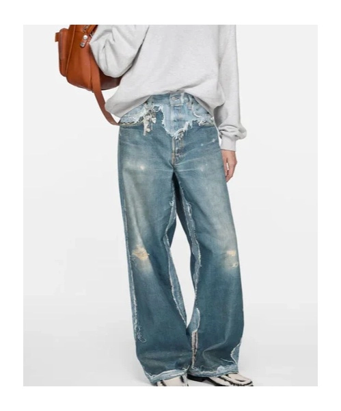 Acne Studios Trompe L'oeil Wide Leg Jeans