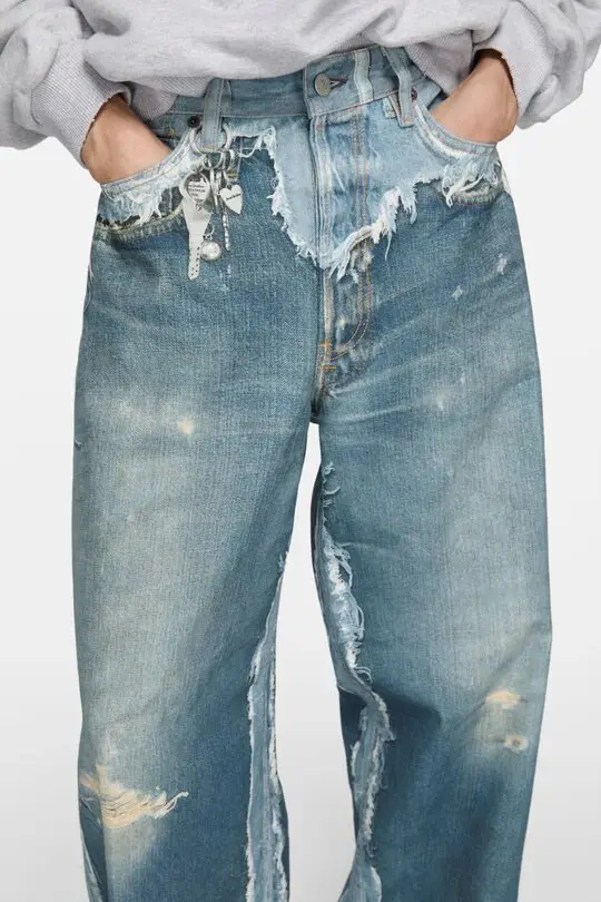 Acne Studios Trompe L'oeil Wide Leg Jeans