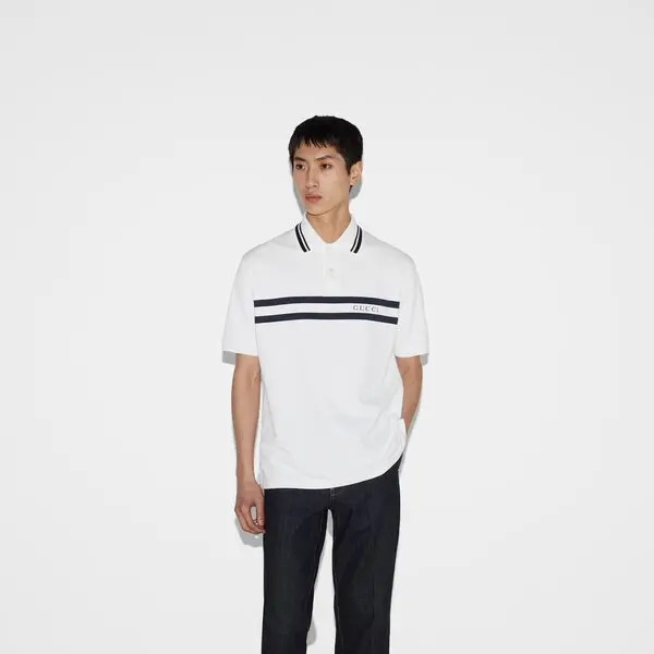 Gucci Logo Printed Piquet Polo Shirt