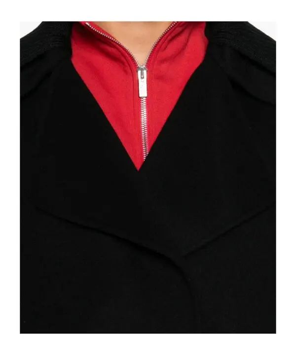 P.a.r.o.s.h Long-sleeved Double-breasted Coat With Detachable Collar - Black