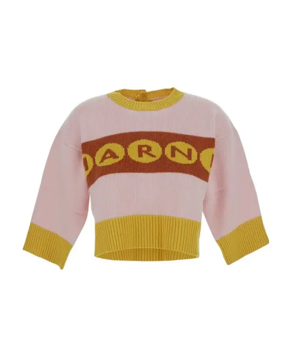 Marni Logo-intarsia Cropped Jumper