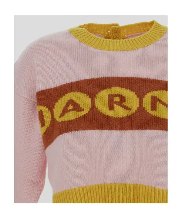 Marni Logo-intarsia Cropped Jumper