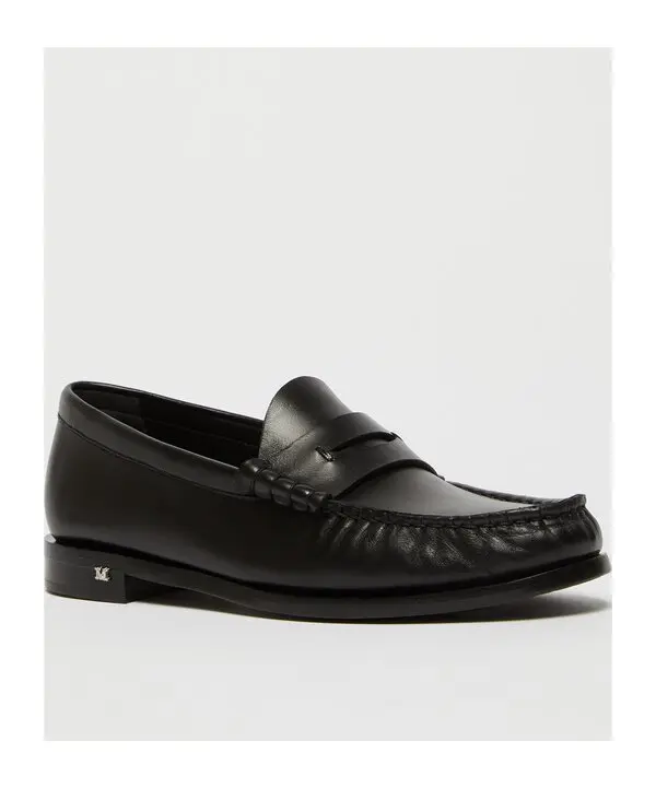 Max Mara Natural Leather Moccasins With Embossed Sole