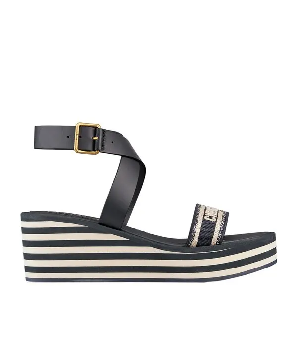 Dior Dway Wedge Sandal - Dark Blue