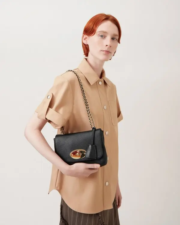Mulberry Lily Foldover Top Shoulder Bag - Black