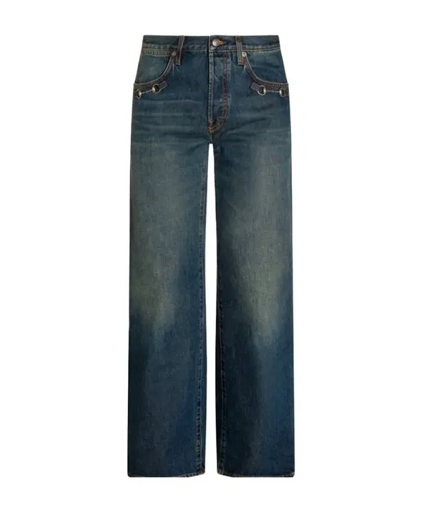 Gucci Horsebit Bootcut Denim Pants - Blue