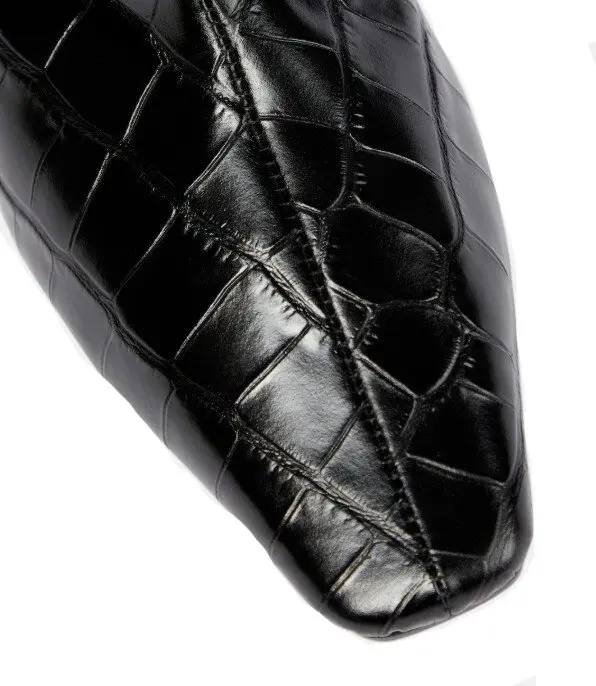 TOTEME Knee-high Leather Boots With Embossed Detailing - Black