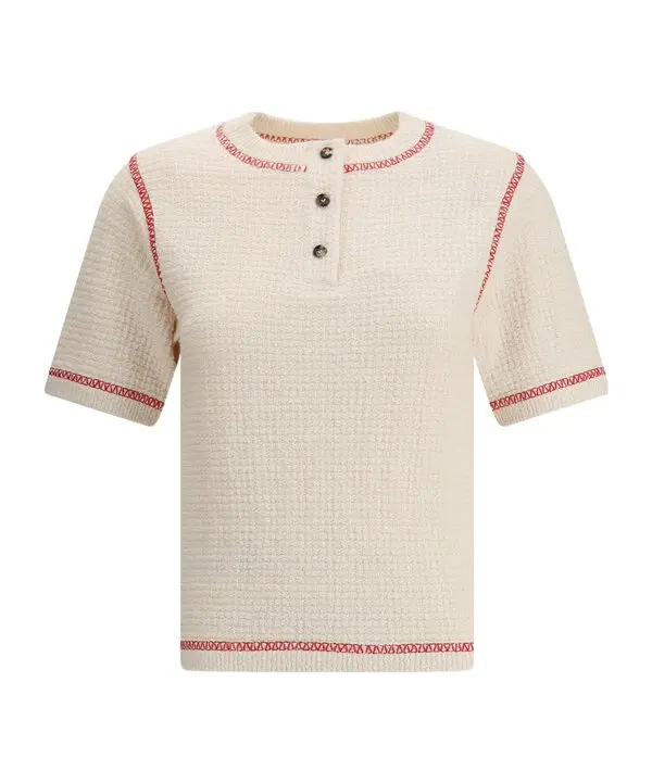 Bottega Veneta Cotton Waffle T-shirt - Chalk