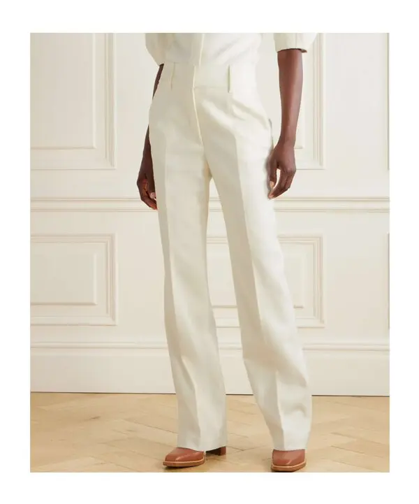 Gabriela Hearst Cecilia Tailored Trousers With Belt Loops - Ivory