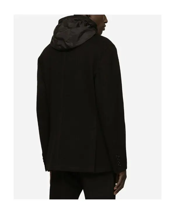 Dolce & Gabbana Hooded Blazer With Glitter Accents