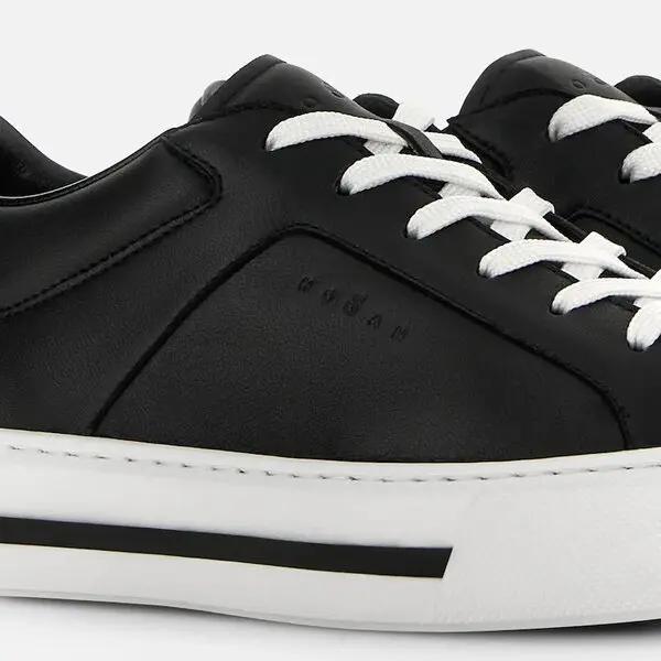 Hogan Rebel Lace-up Sneakers With Colorblock Detail - Black