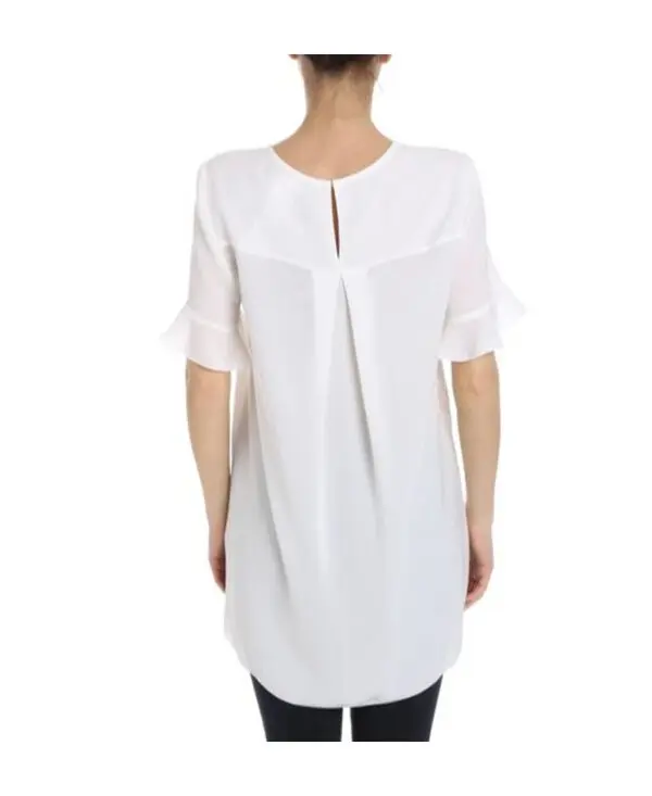 Max Mara Logo Blouse With Round Neck And Flared Sleeves