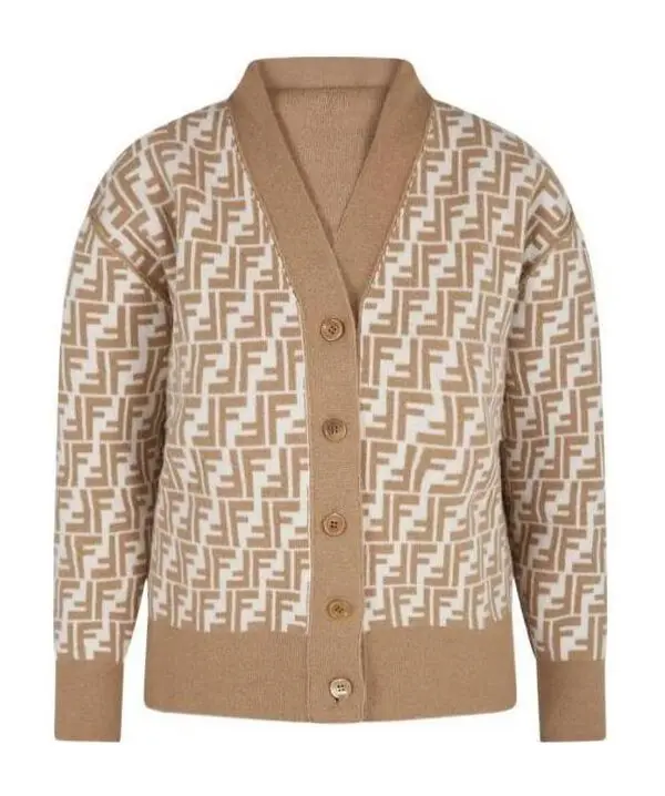Fendi Ff Printed V-neck Cardigan