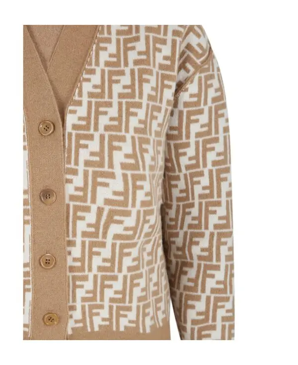 Fendi Ff Printed V-neck Cardigan