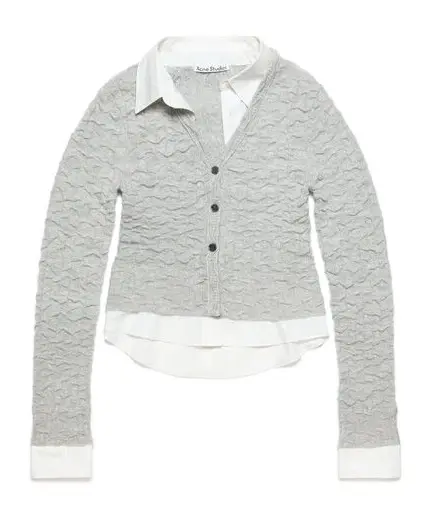 Acne Studios Layered V-neck Cardigan - Light Gray