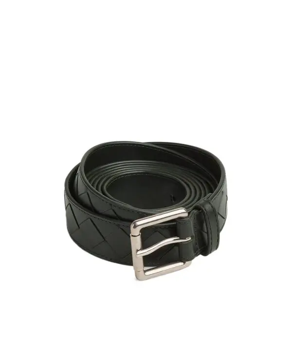 Bottega Veneta Signature Weave Buckle Belt - Black