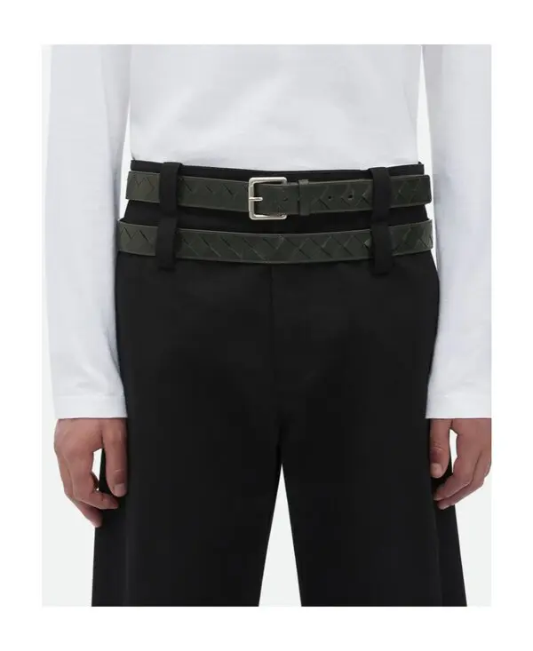 Bottega Veneta Signature Weave Buckle Belt