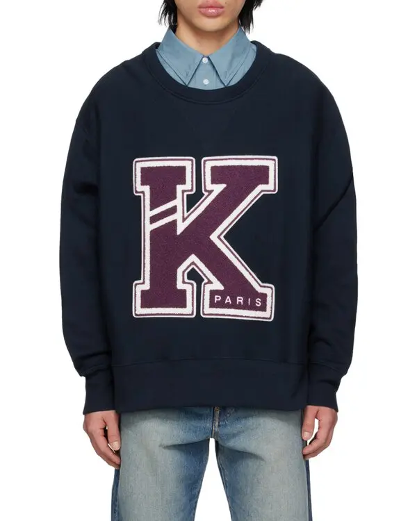 Kenzo Logo-patch Crewneck Sweatshirt - Black