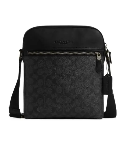 COACH Signature Canvas Flight Bag - Carbon Black/black