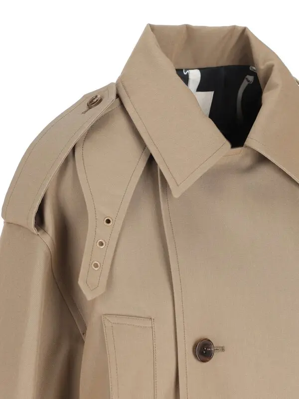 Celine Trench Coat In Cotton And Wool Gabardine