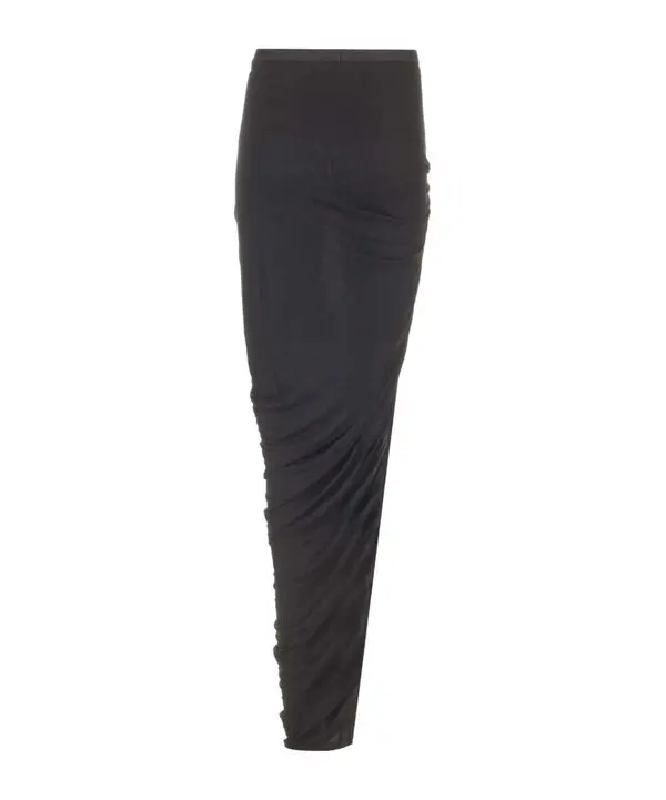 Rick Owens Pleated Asymmetrical Skirt - Black