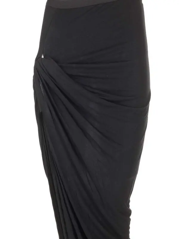 Rick Owens Pleated Asymmetrical Skirt - Black