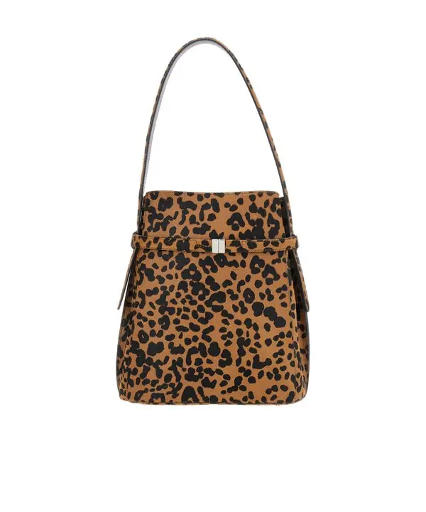 TOTEME Leopard Printed Open Top Shoulder Bag - Brown