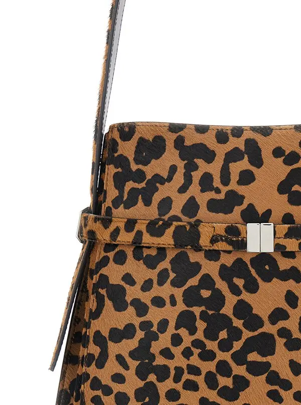 TOTEME Leopard Printed Open Top Shoulder Bag