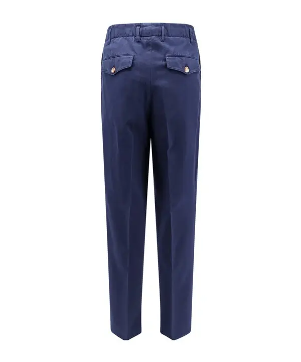 Brunello Cucinelli Tapered Leg Trousers With Pressed Crease - Blue