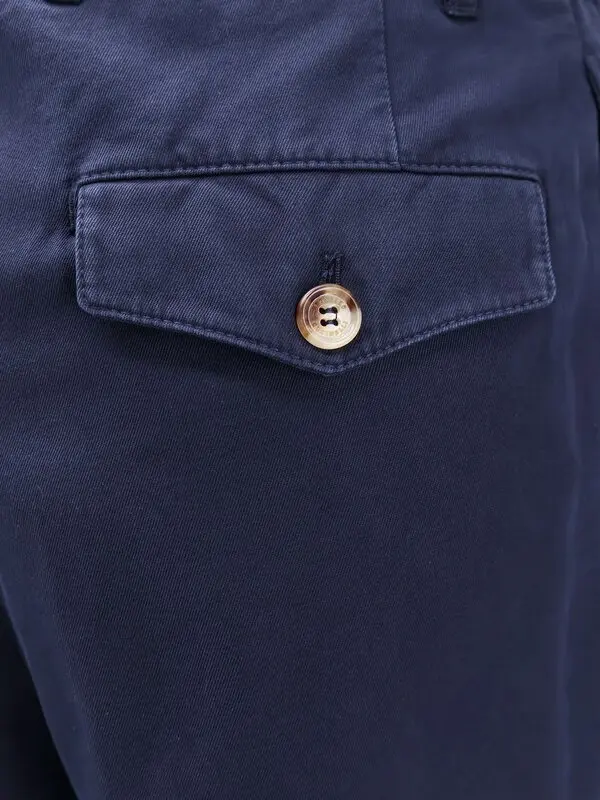 Brunello Cucinelli Tapered Leg Trousers With Pressed Crease - Blue