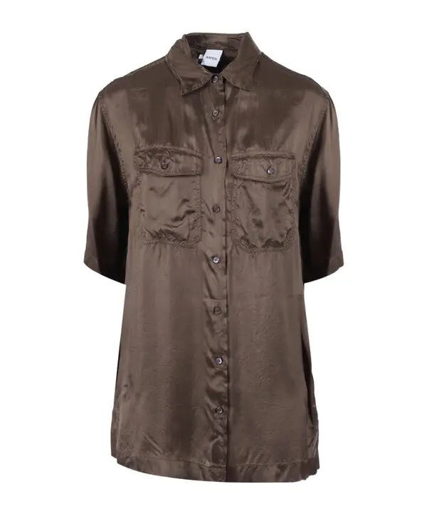 Aspesi Short Sleeve Shirt With Patch Pockets