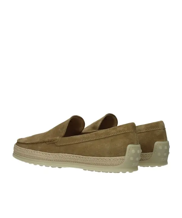 TOD'S Round Toe Slip-on Loafers - Brown